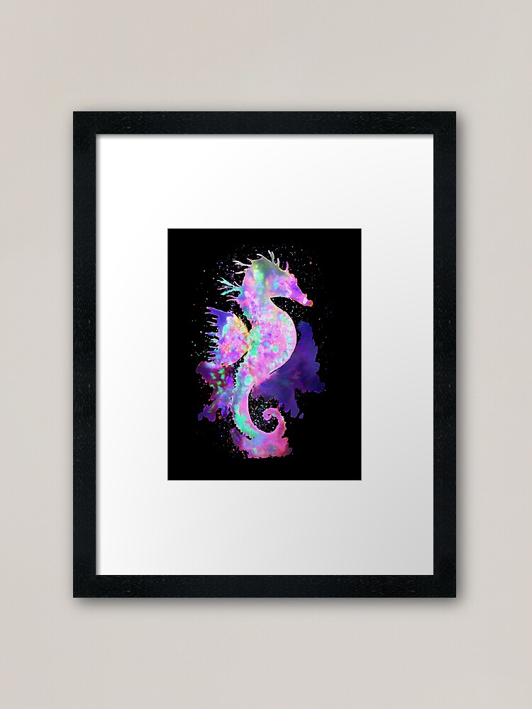 "Purple Space Seahorse" Framed Art Print for Sale by Zeichenbloq ...