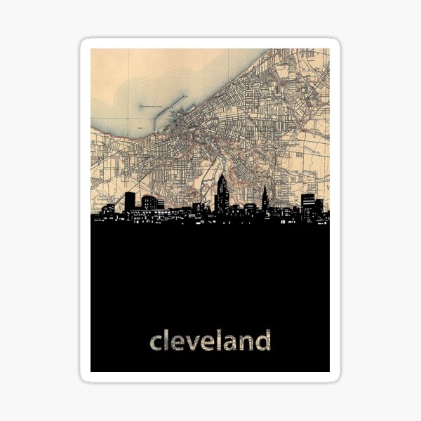 "cleveland skyline" Sticker for Sale by BekimART | Redbubble
