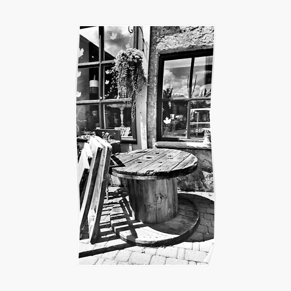 "Black and white photograph of Elora Ontario Shop" Poster for Sale by ...
