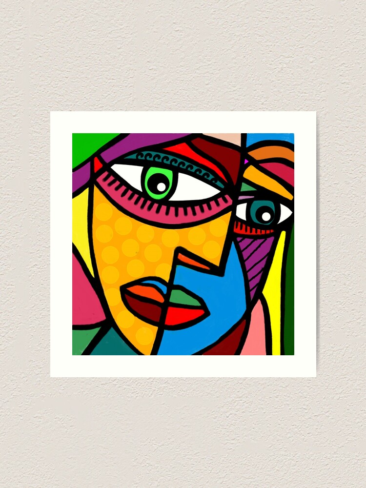 "Funky Abstract Face" Art Print for Sale by jantulov | Redbubble