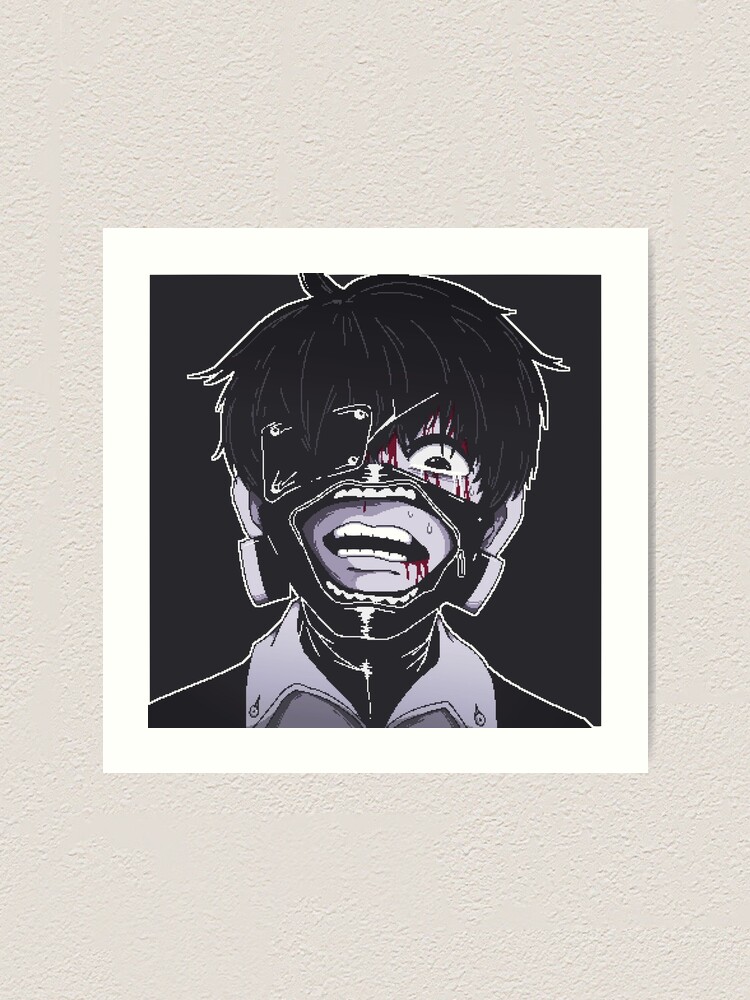 "Kaneki Ken - Tokyo Ghoul - Pixel Art" Art Print by Ashab0mb | Redbubble