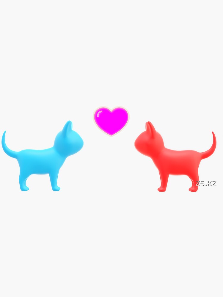 "Two cats One heart" Sticker for Sale by ZSJKZ | Redbubble