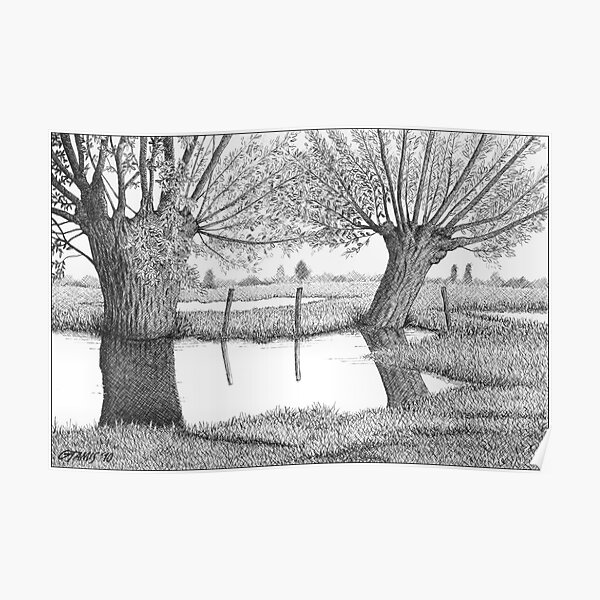 "HOLLAND WATERLAND - PEN DRAWING" Poster by RainbowArt | Redbubble