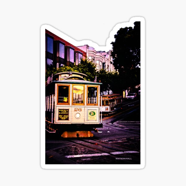 "San Francisco Tram Cars" Sticker for Sale by marlenewatson | Redbubble