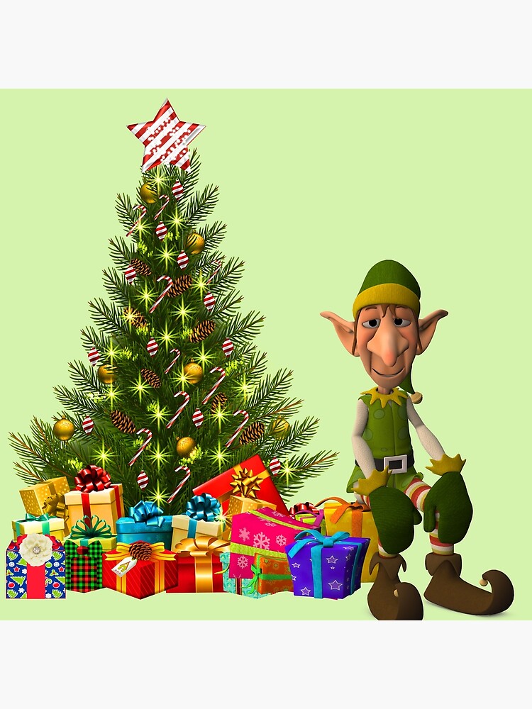 Póster «Árbol de navidad y duende» de DJBJ | Redbubble