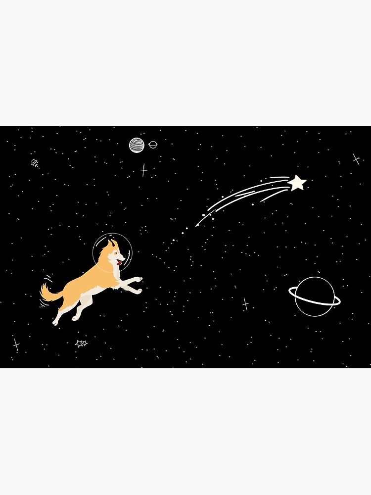 "Space dog chasing shooting star" Poster by dallnsn | Redbubble