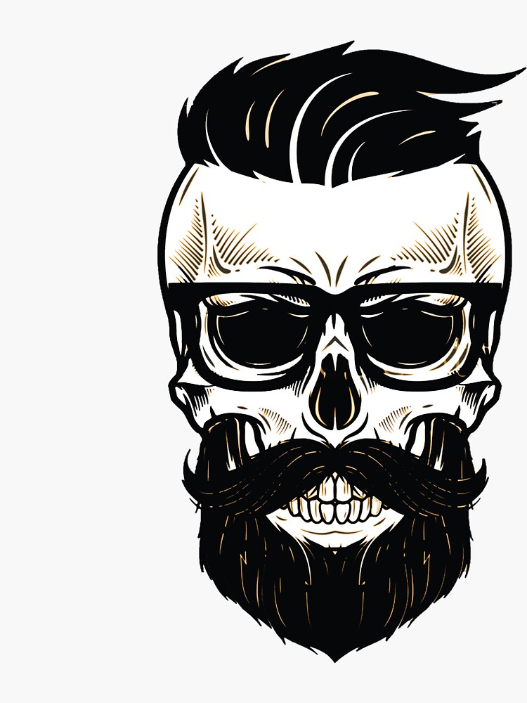 "Bearded Dads Skull," Sticker for Sale by Astalawistababy | Redbubble