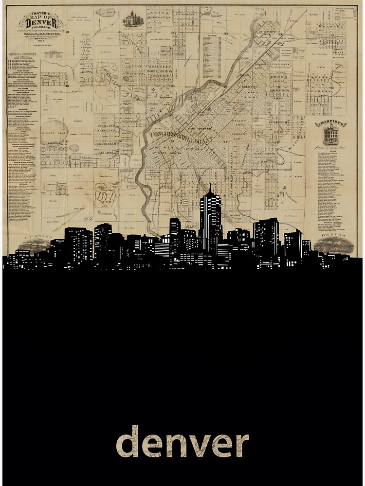 "denver skyline" Sticker for Sale by BekimART | Redbubble