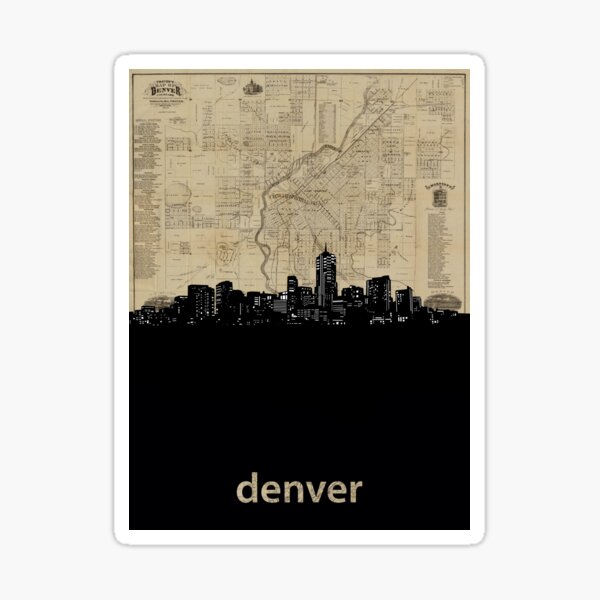 "denver skyline" Sticker for Sale by BekimART | Redbubble