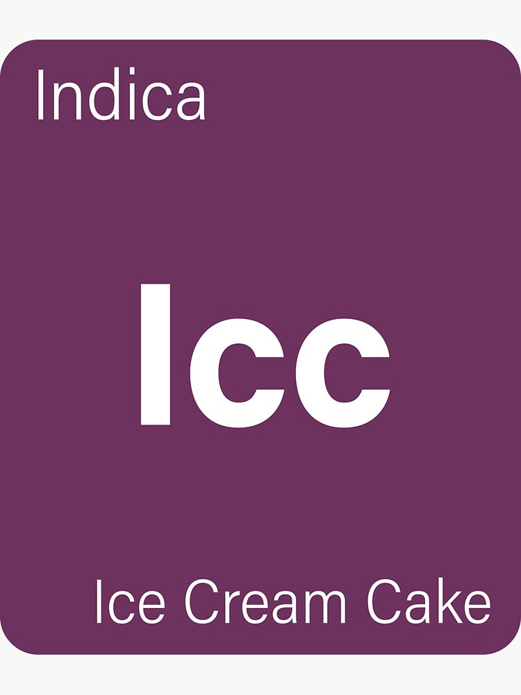 "Ice Cream Cake Strain Tag - Favorite Strain" Sticker for Sale by Shirt ...