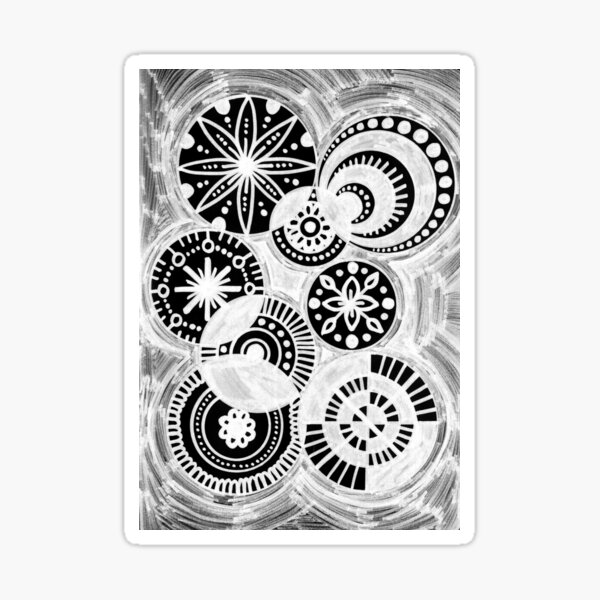 "Inverted Mixed Circles" Sticker for Sale by extremebunny | Redbubble