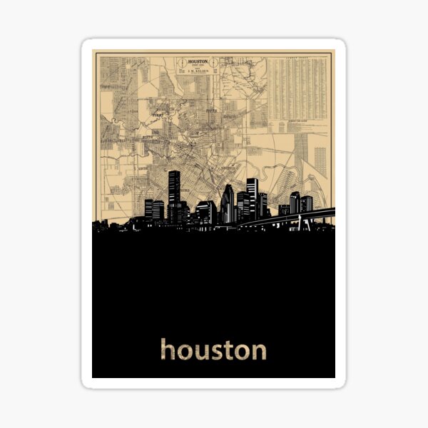 "houston skyline" Sticker by BekimART | Redbubble