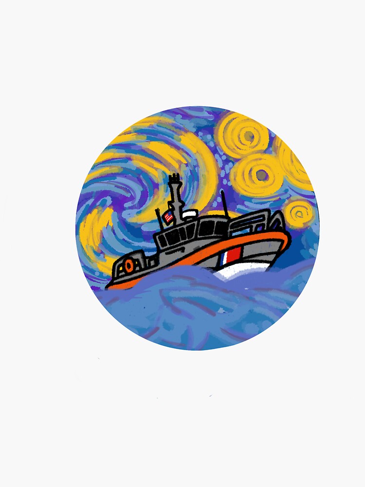 "Coast Guard - Starry Night - 45 RBM" Sticker for Sale by ...