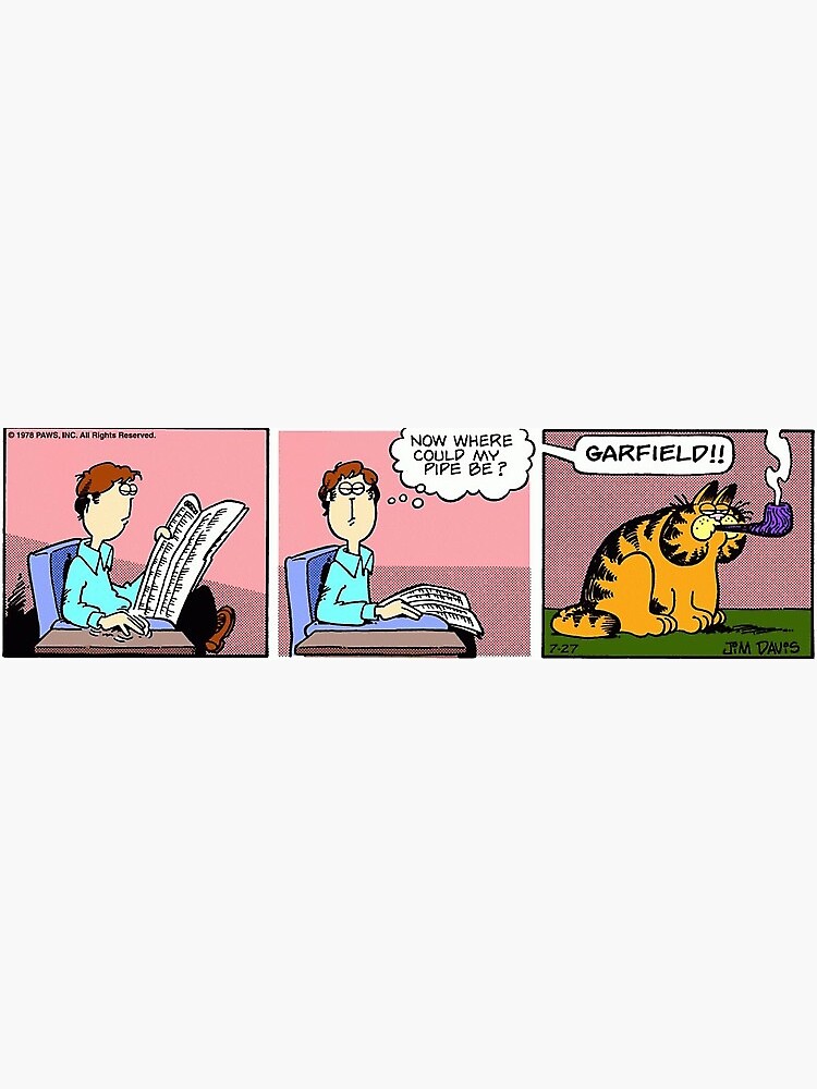 "Garfield pipe strip" Sticker for Sale by ClassicTower | Redbubble