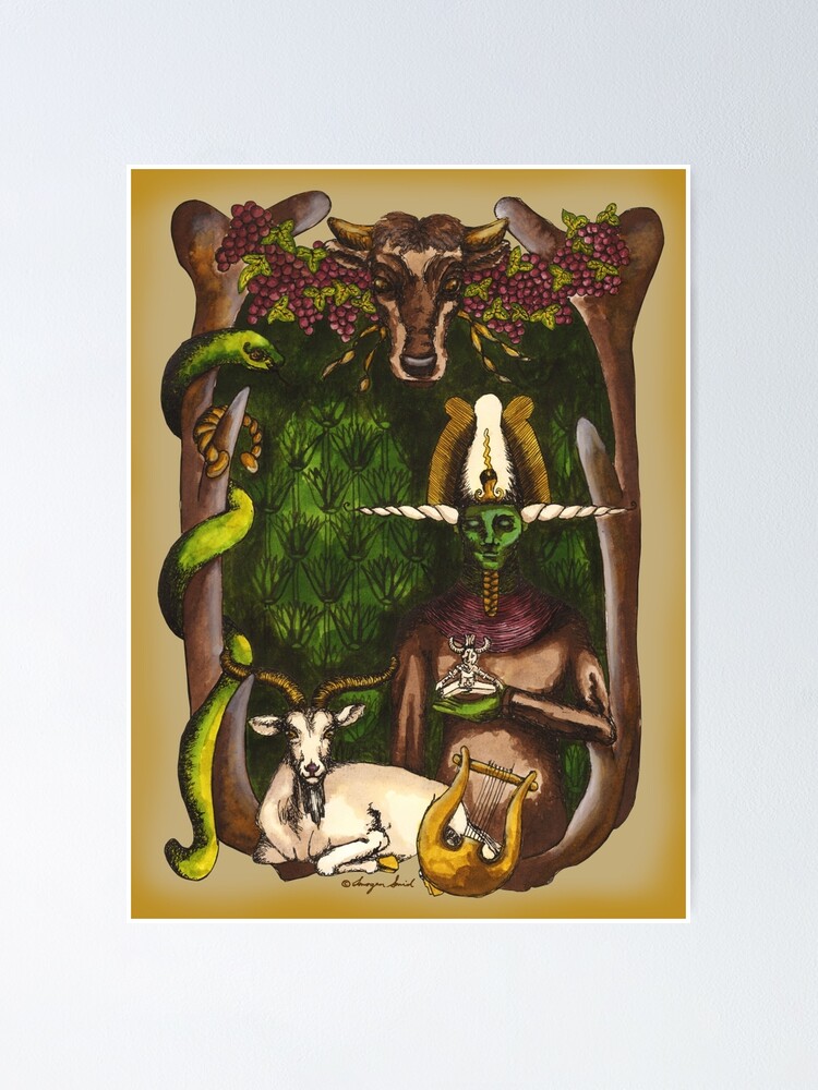 "Horned Gods: Osiris, Dionysus, Pashaputi, Cernunnos, Pan" Poster by ...