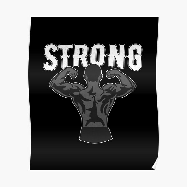 "Fitness Strong Flexing Big Muscles Buff Guy" Poster by ripsydesigns ...