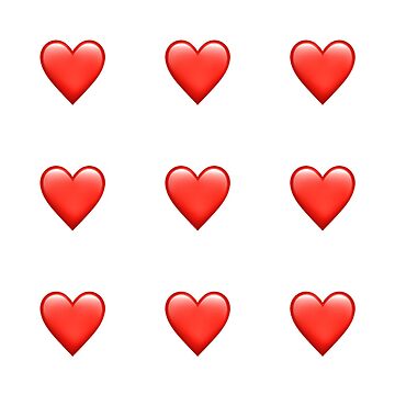 "Red Heart Emoji Sticker Pack" Sticker for Sale by helena b | Redbubble