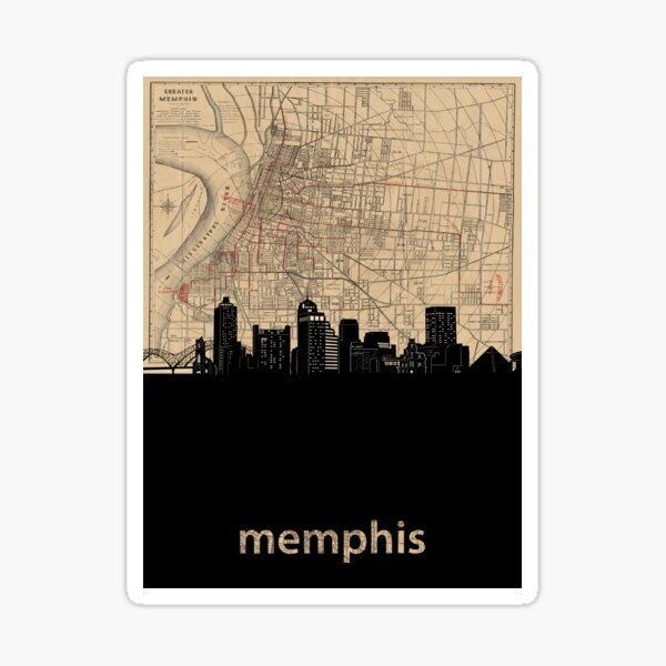 "memphis skyline" Sticker by BekimART | Redbubble