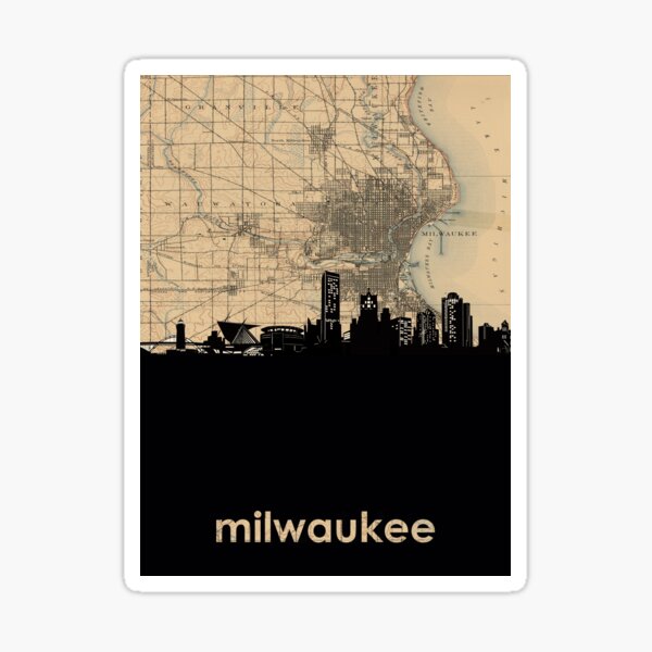 "milwaukee skyline" Sticker by BekimART | Redbubble