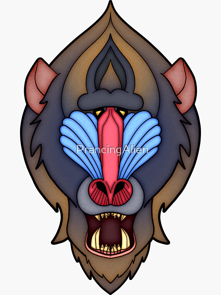 "Abstract Mandrill/Baboon" Sticker by PrancingAlien | Redbubble