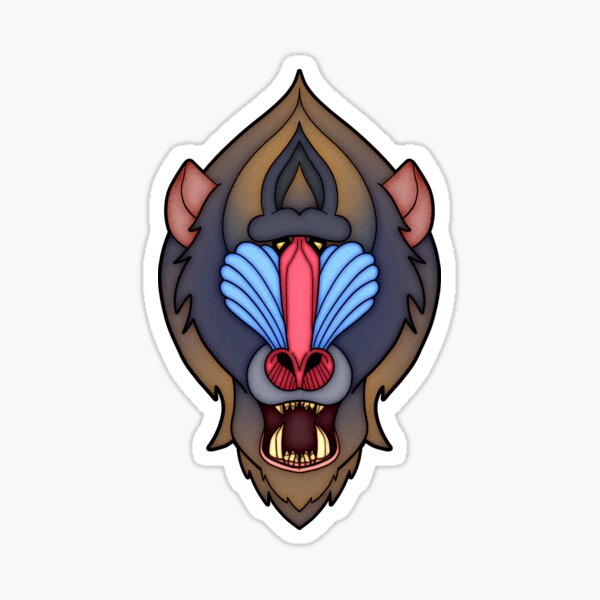 "Abstract Mandrill/Baboon" Sticker by PrancingAlien | Redbubble