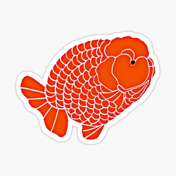 "Full Red Ranchu Goldfish Logo in White background" Sticker by Nosnah ...
