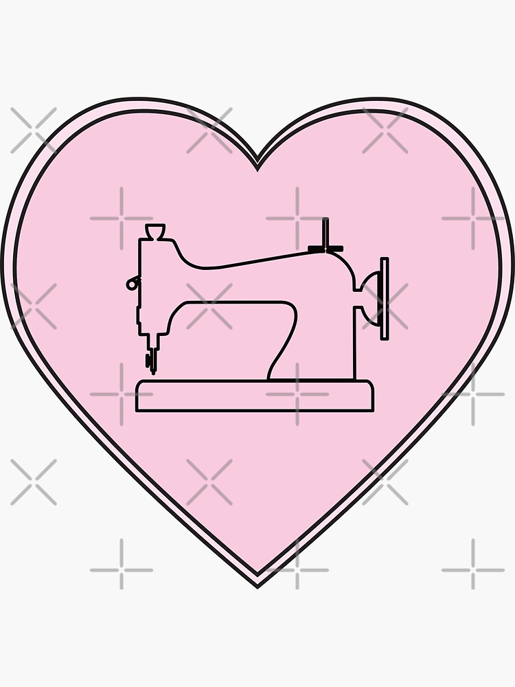 "Sewing Machine Heart" Sticker by teesaurus | Redbubble