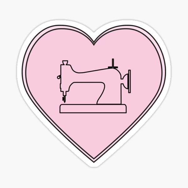 "Sewing Machine Heart" Sticker by teesaurus | Redbubble