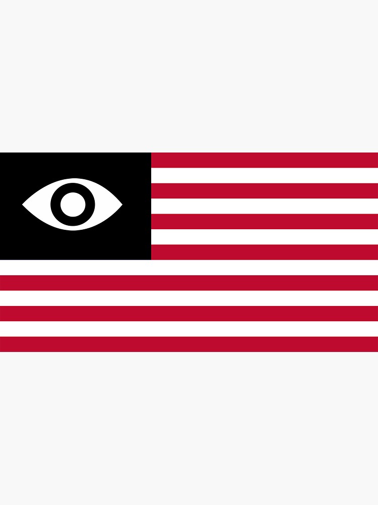 "Flag Eye Dystopia Red black Pocket Version DOXXD Surveillance T-Shirt ...