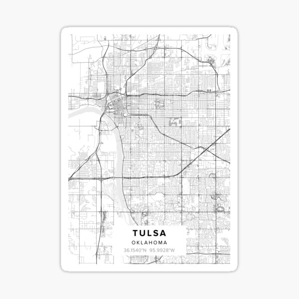 "Tulsa Map" Sticker for Sale by Kara515 | Redbubble
