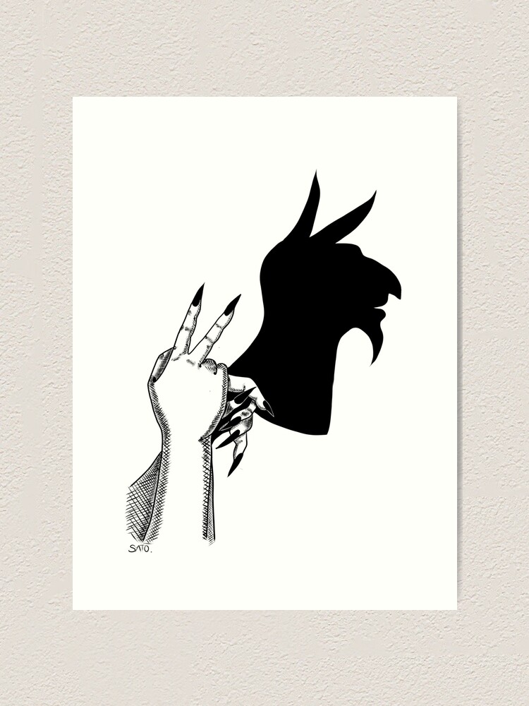 "Devil hand shadow " Art Print by Natasan | Redbubble