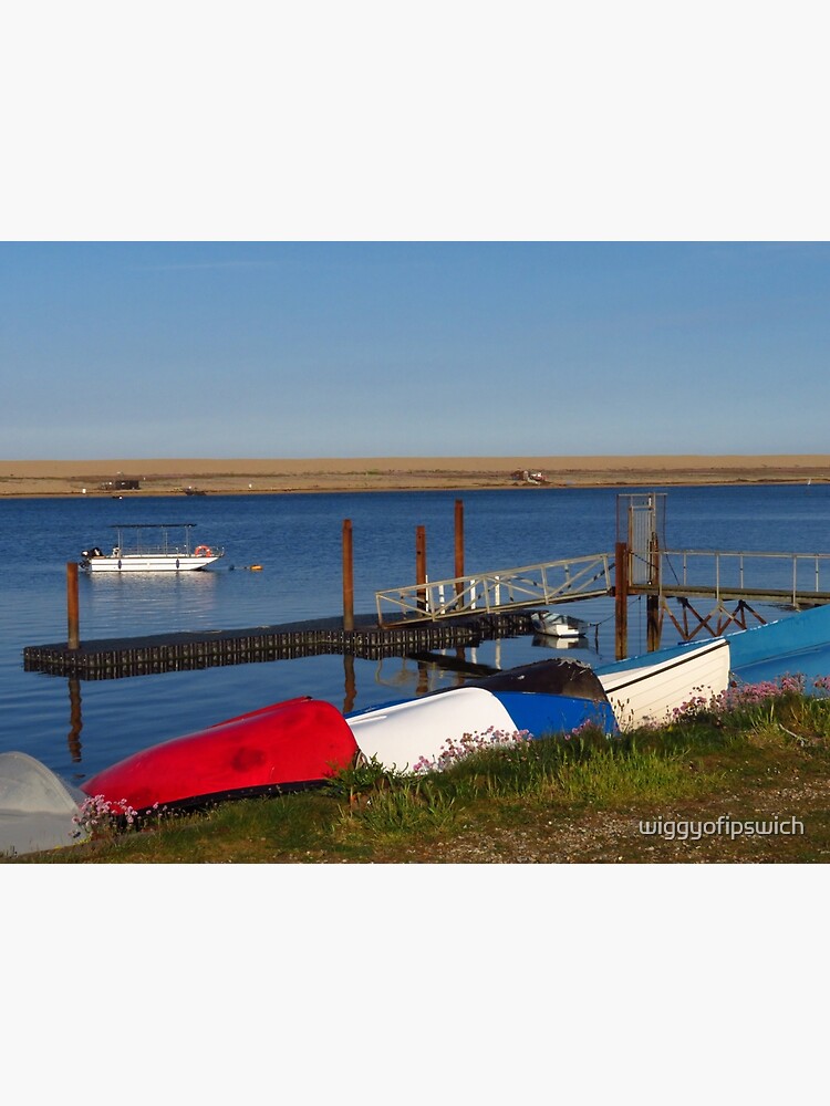 "Red, White & Blue Boat Hulls & The Jetty" Poster for Sale by ...