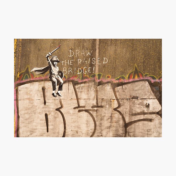 "Banksy "Draw the Raised Bridge" in Hull." Photographic Print by ...