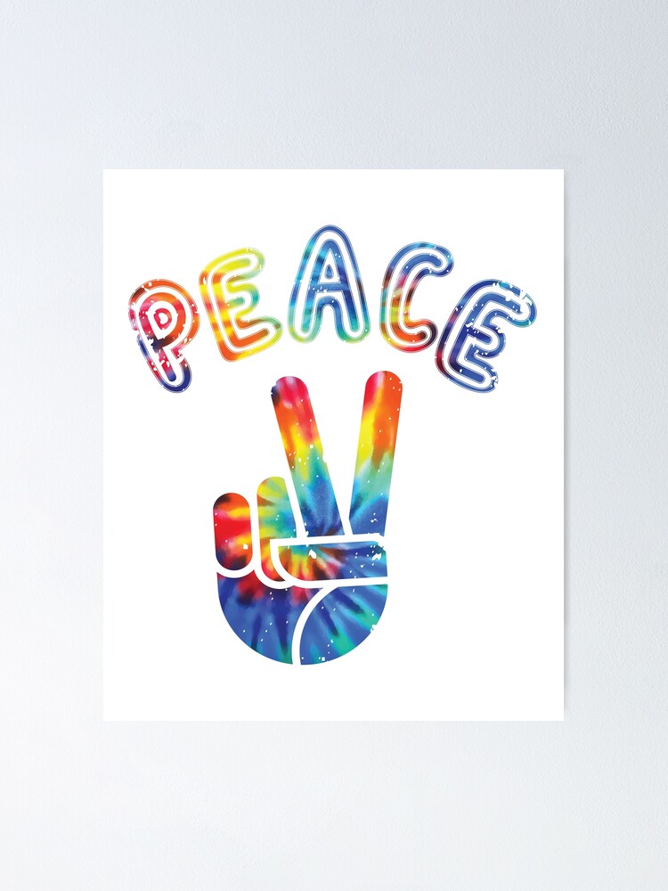 "Cool Peace sign with hands. V Sign Tie Dye Design Style Gift design ...
