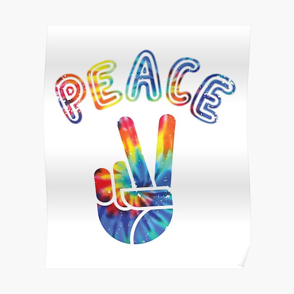 "Cool Peace sign with hands. V Sign Tie Dye Design Style Gift design ...