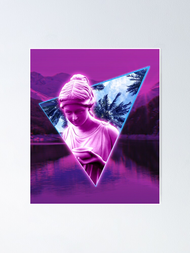 Poster « Vaporwave Paradise Warp. Esthétique Retrowave Paradise Statue ...