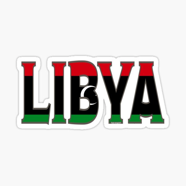 "Libya Font with Libyan Flag" Sticker by Havocgirl | Redbubble