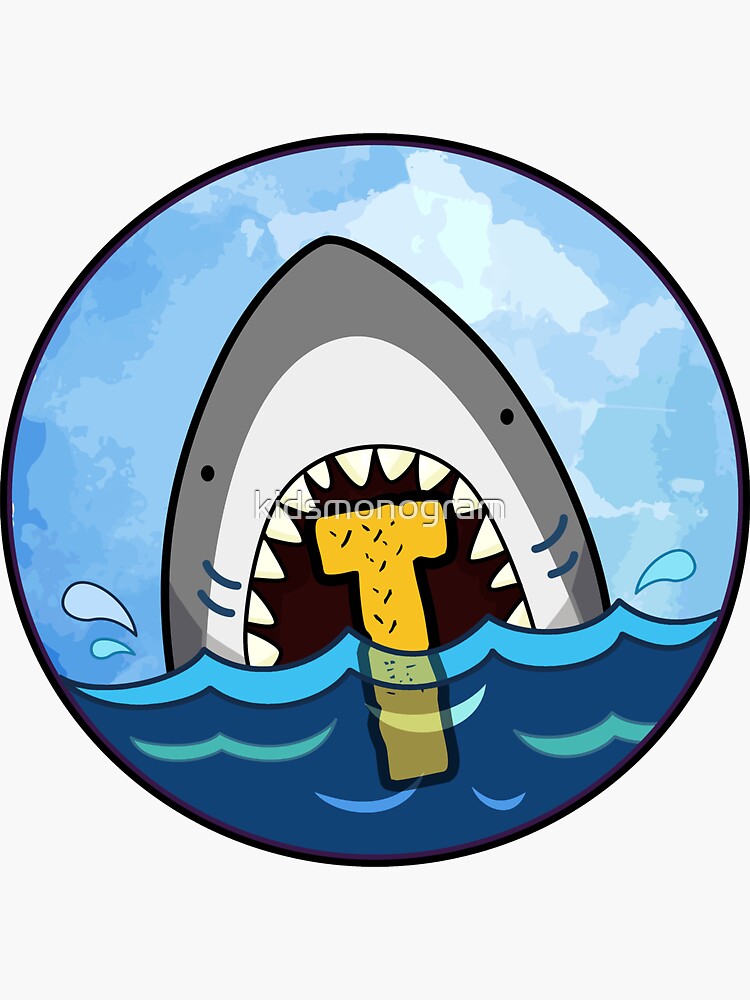 "Alphabet Letter T Shark" Sticker for Sale by kidsmonogram | Redbubble
