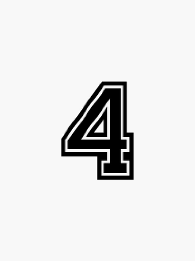 "#4 Varsity Number" Sticker for Sale by mhj5503 | Redbubble