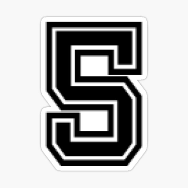 "#5 Varsity Number" Sticker for Sale by mhj5503 | Redbubble