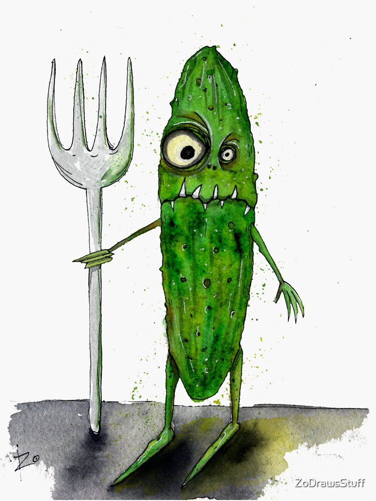 "Angry Pickle" Sticker for Sale by ZoDrawsStuff | Redbubble