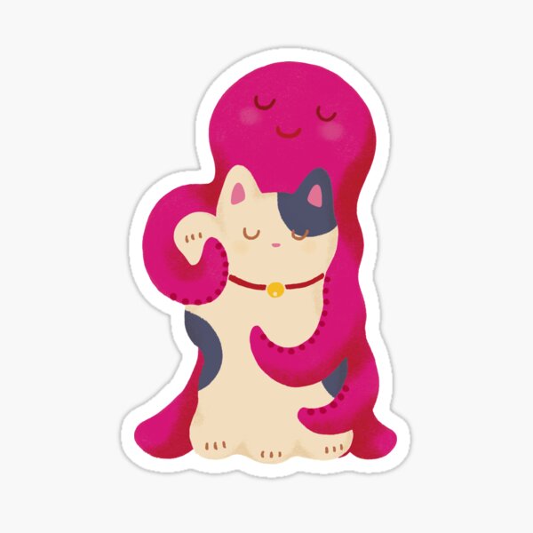 "neko tako (cat octopus)" Sticker for Sale by necocoa-tokyo | Redbubble