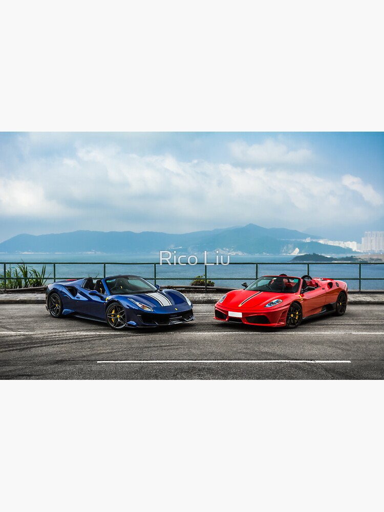 "Ferrari 488 Pista Spider & 430 Scuderia 16M" Sticker for Sale by ...