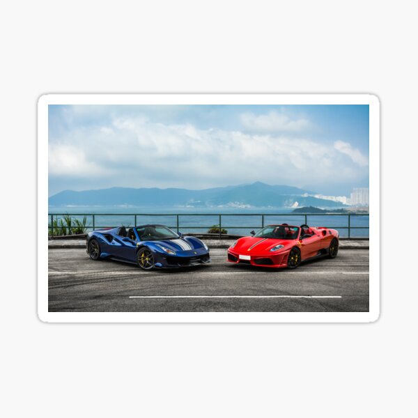 "Ferrari 488 Pista Spider & 430 Scuderia 16M" Sticker for Sale by ...