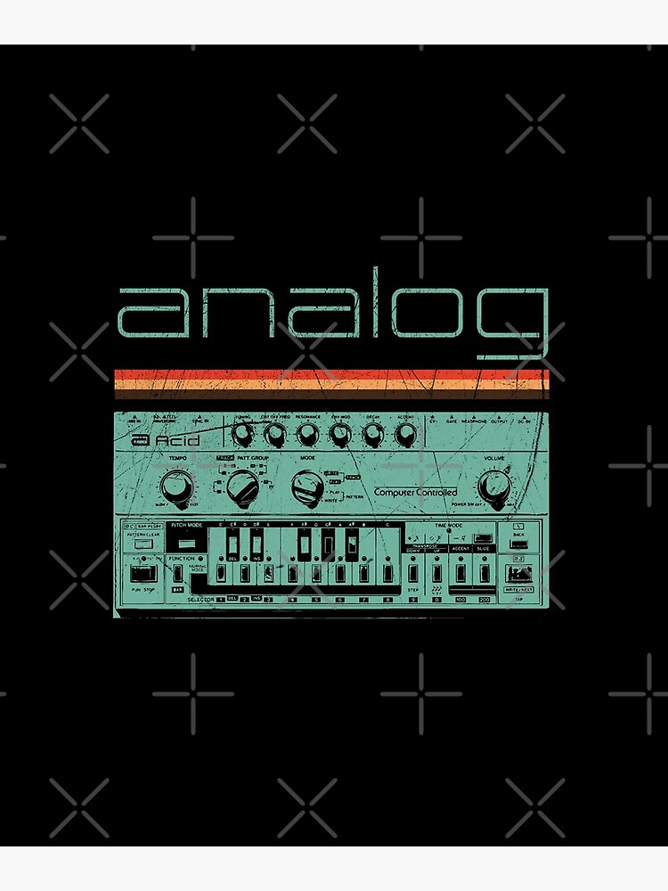 "Analog Vintage Synthesizer design - Acid Nerd Synth 80s" Poster for ...