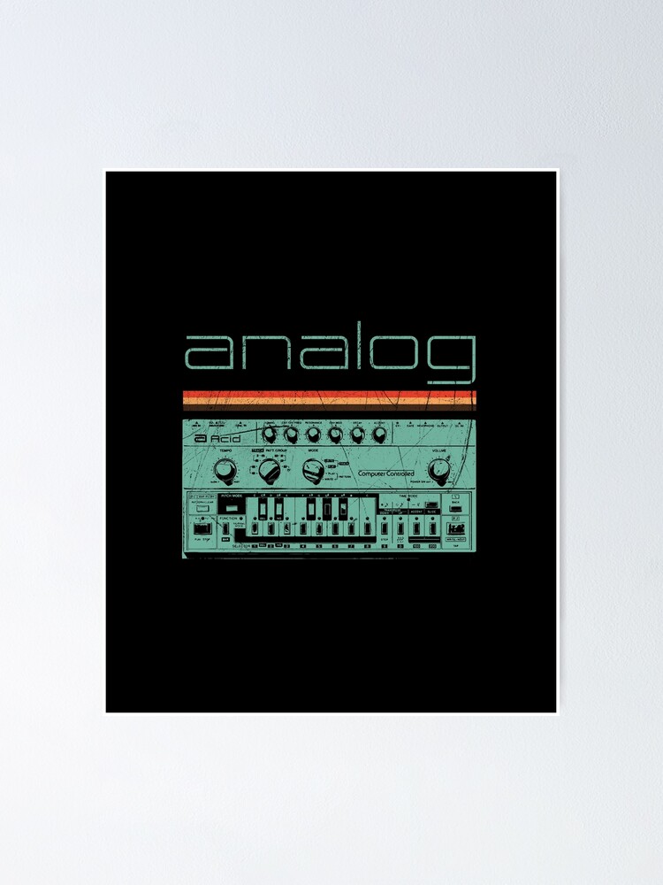"Analog Vintage Synthesizer design - Acid Nerd Synth 80s" Poster for ...
