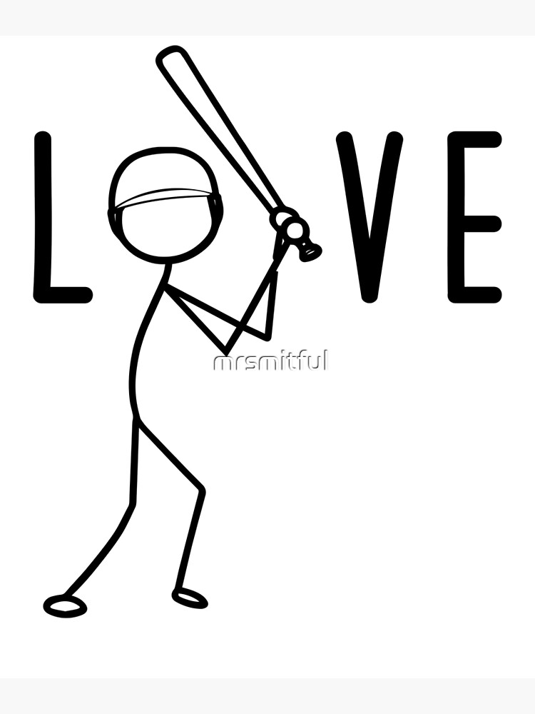 "Cute Baseball Softball Player Love" Poster by mrsmitful | Redbubble