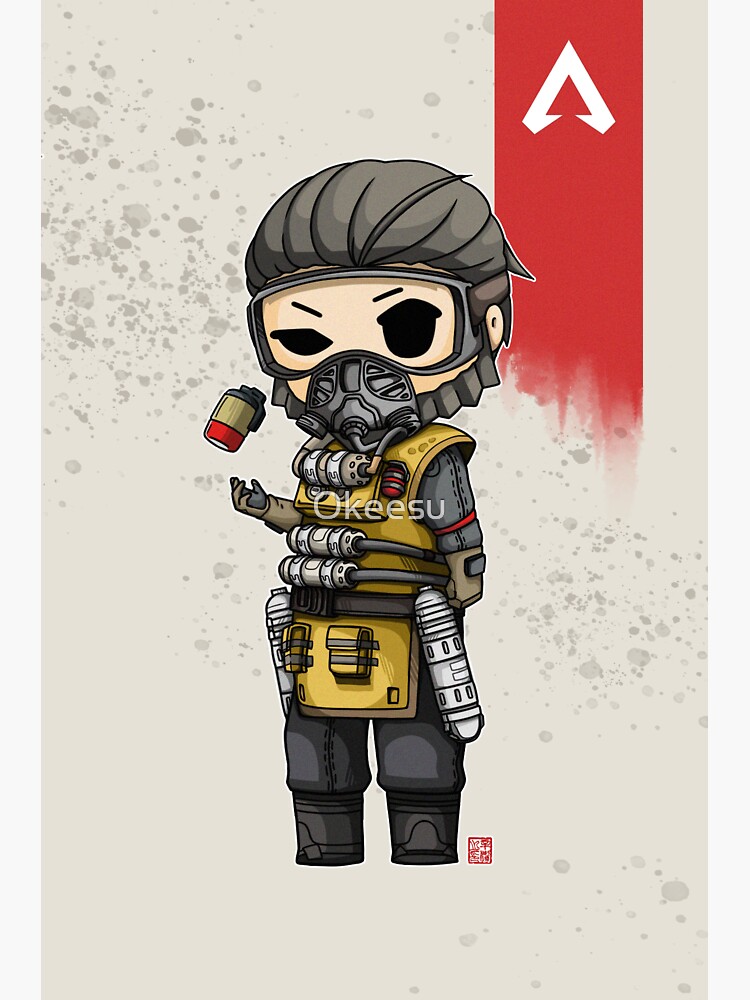 "[Chibi] Apex Legends: Caustic " Sticker for Sale by Okeesu | Redbubble