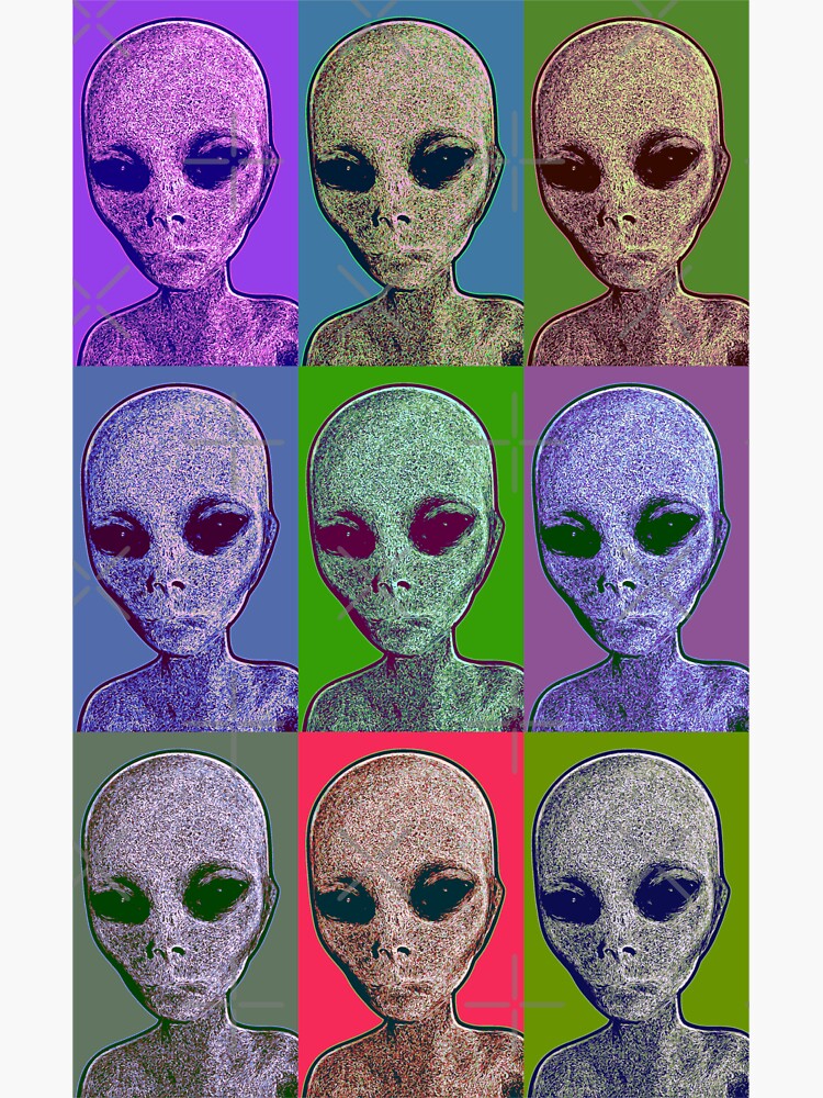 "Alien Heads Pop Art " Sticker for Sale by Minds-Eye | Redbubble