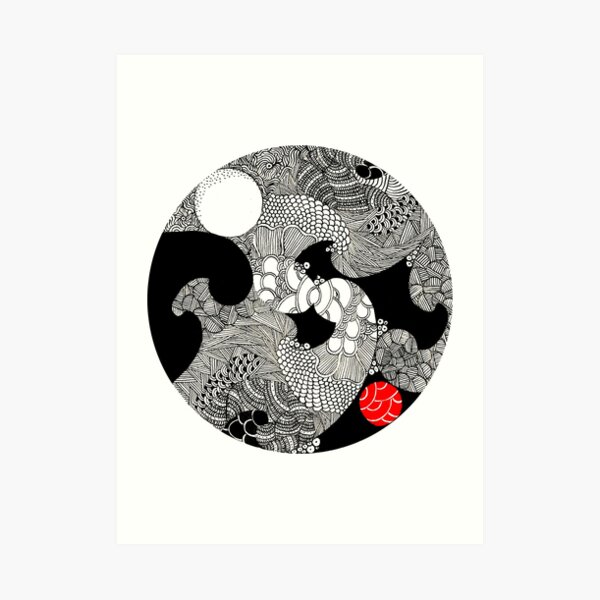 "Unsere Verbindung Black and red ink drawing of abstract patterns by ...